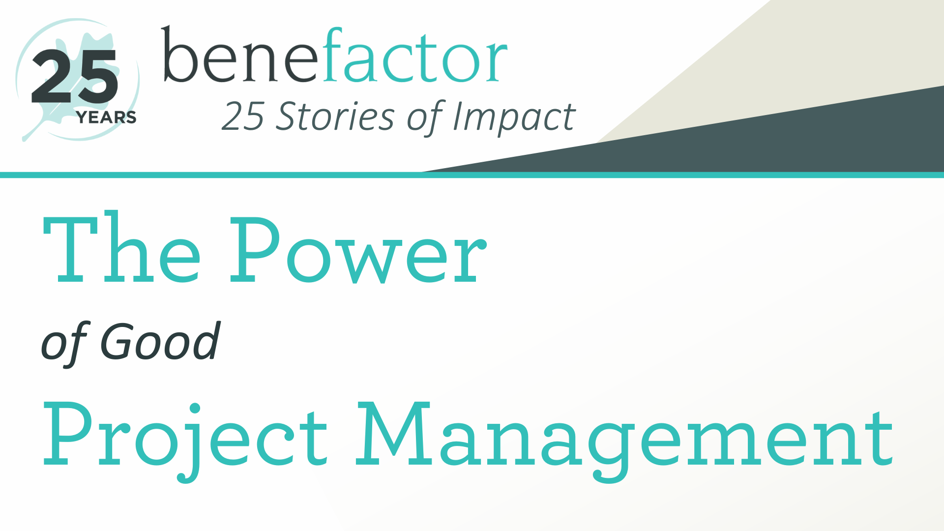 25 Stories of Impact: The Power of Good Project Management | Benefactor ...